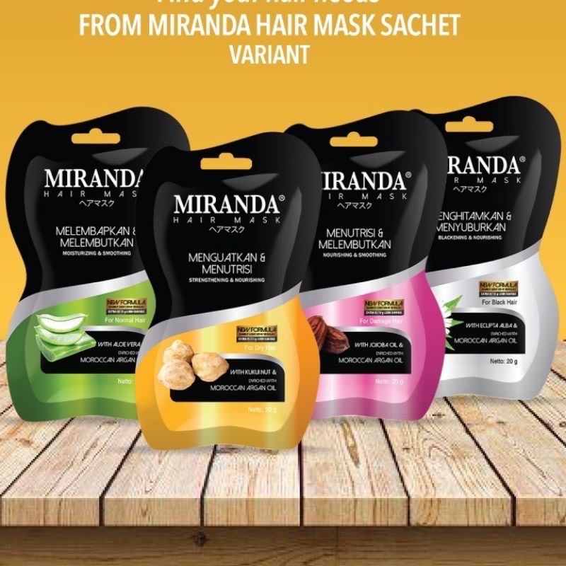 Jual MIRANDA Hair Mask | Masker Rambut Sachet 30gr | Shopee Indonesia