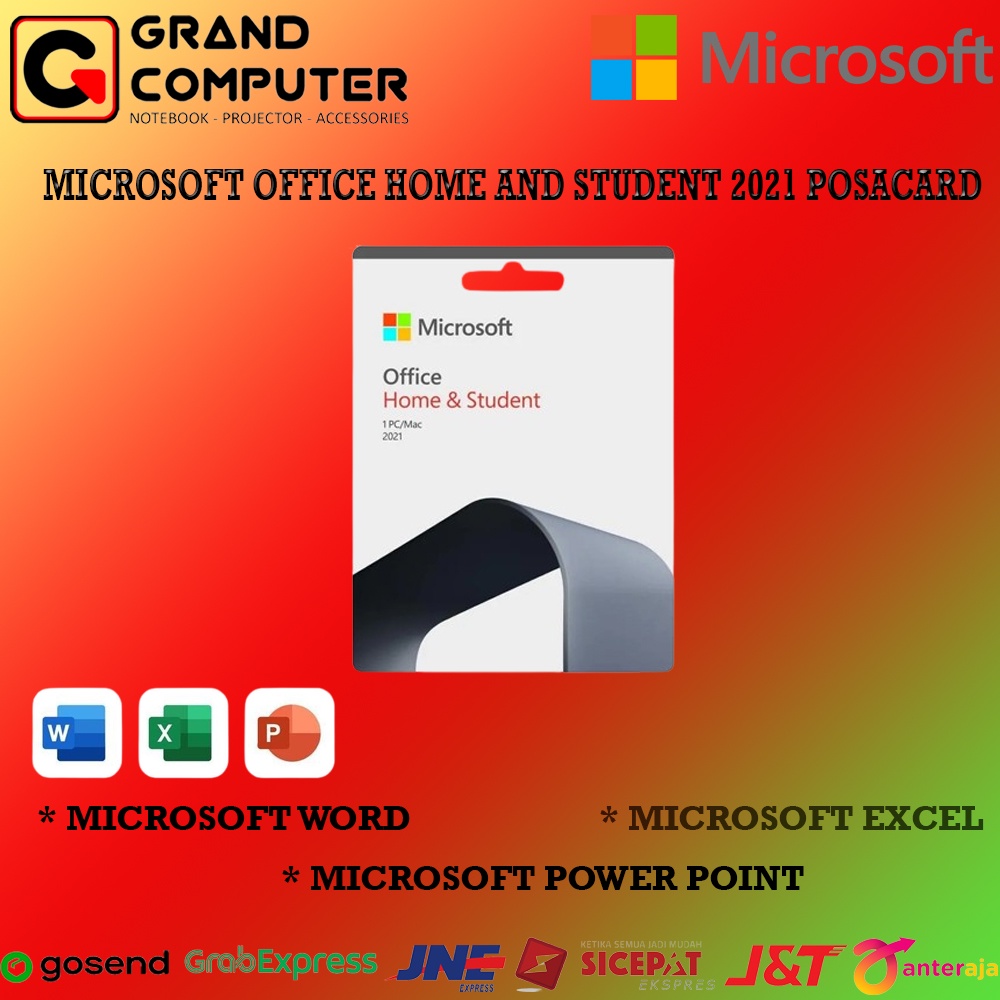 Jual MICROSOFT OFFICE HOME AND STUDENT 2021 ORIGINAL POSA CARD ...