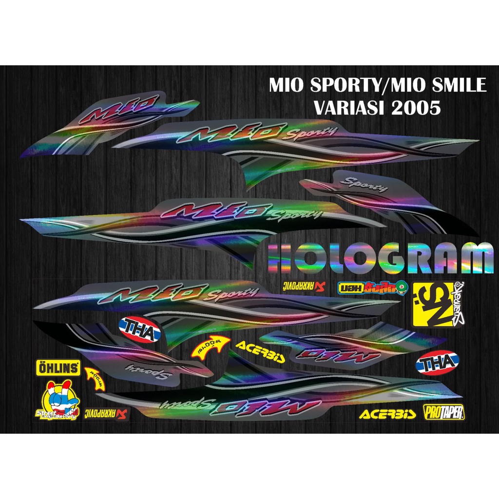 Jual HOLOGRAM STIKER STRIPING DECAL MIO SPORTY/MIO SMILE 2005 VARIASI | Shopee Indonesia