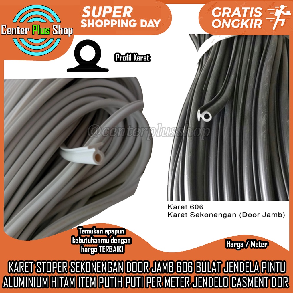 Jual LIST KARET BULAT STOPER KUSEN PINTU 606 PANJANG 1M LIS SEKONENG ...