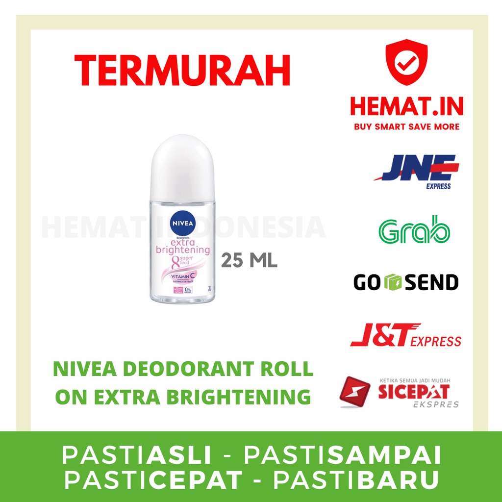 Jual NIVEA DEODORANT ROLL ON EXTRA BRIGHTENING MINI TRAVEL 25 ML 25ML ...