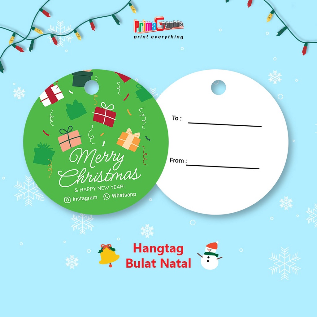 Jual Cetak Hang Tag Natal Bulat 2 Sisi Custom Desain Template | Shopee ...