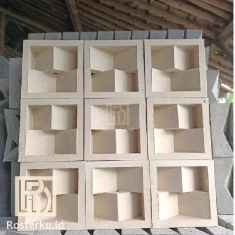 Jual Roster beton minimalis motif zigzag putih/roster/loster/pagar ...