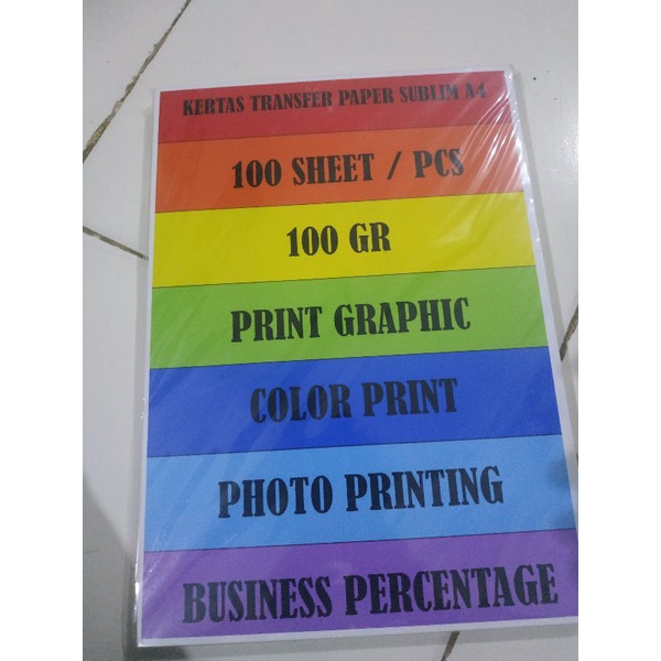 Jual Kertas Transfer Paper Sublim A4 100gr 100 Lembar G-Friend | Shopee ...