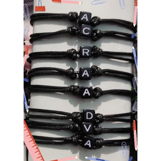Jual gelang coustem inisial huruf tali simple premium#gresser | Shopee ...