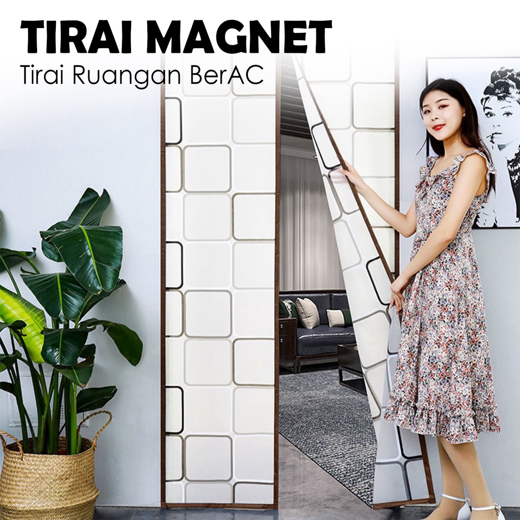 Jual Tirai Magnet Ruang AC Pintu Anti Nyamuk Bahan PEVA Plastik Tebal ...