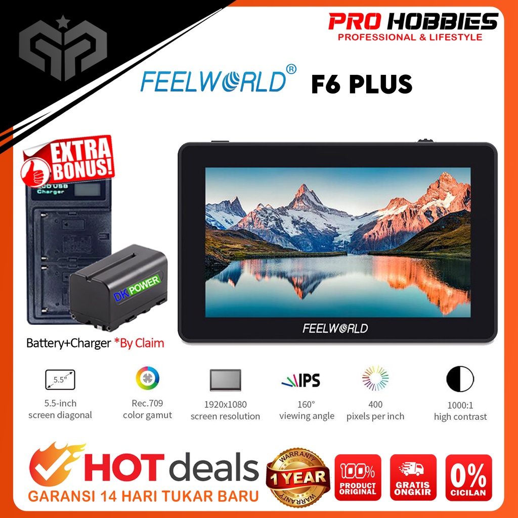 Jual FEELWORLD F6 Plus Full HD HDMI On-Camera Monitor 4K | Shopee Indonesia