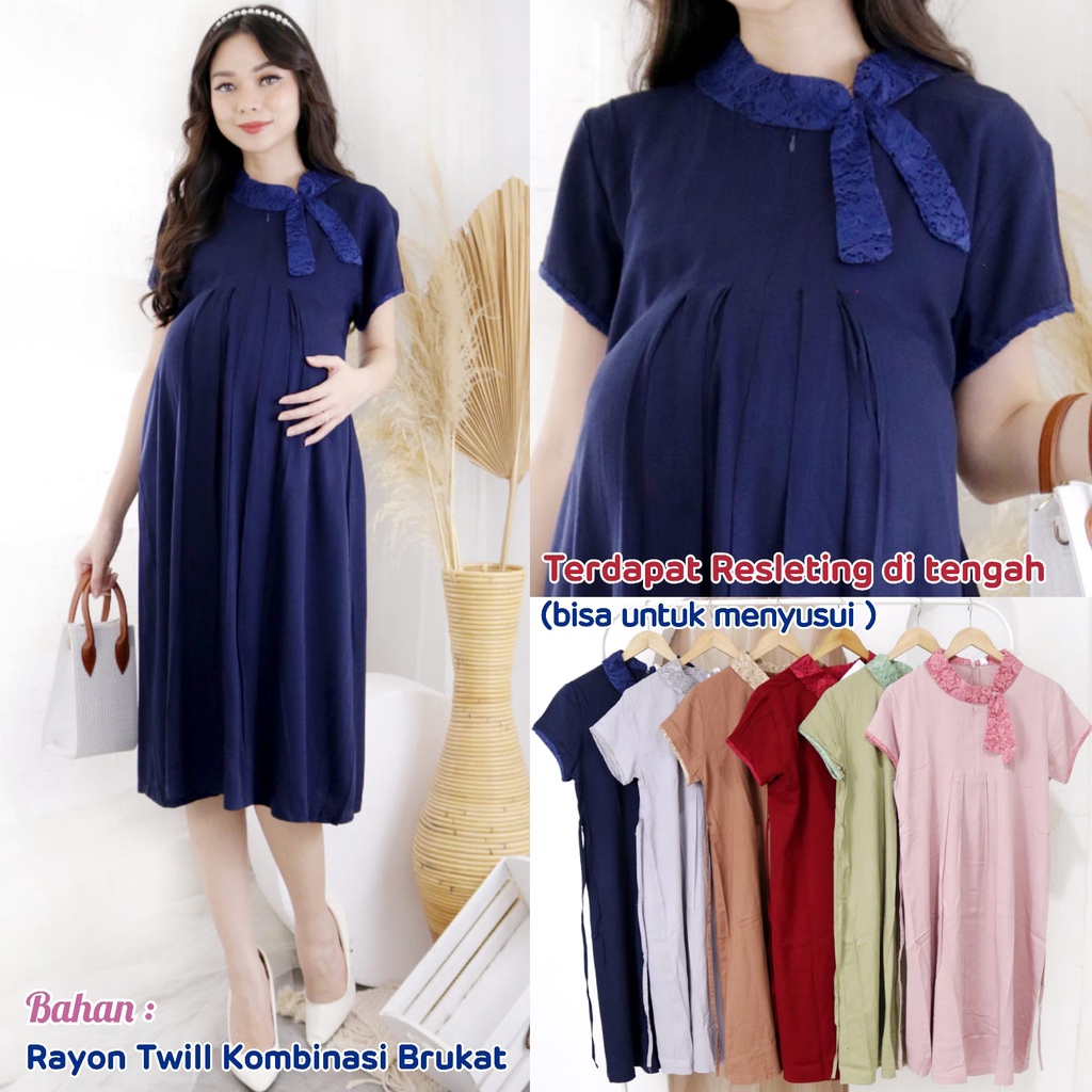 Jual Femme Ols - Daster Hamil / Dress Ibu Hamil Menyusui Kombinasi ...