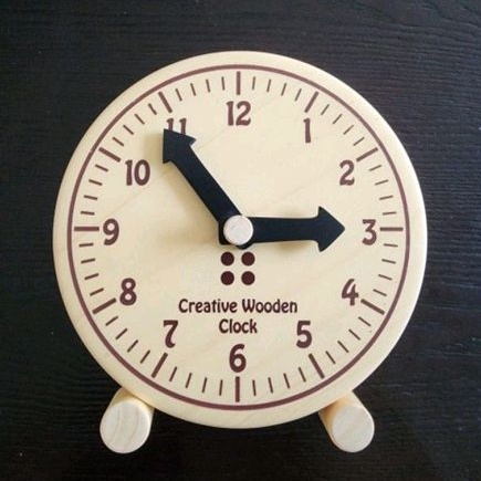 Jual Creative Wooden Clock, Jam kayu, Jam Kayu mainan, Jam Anak ...