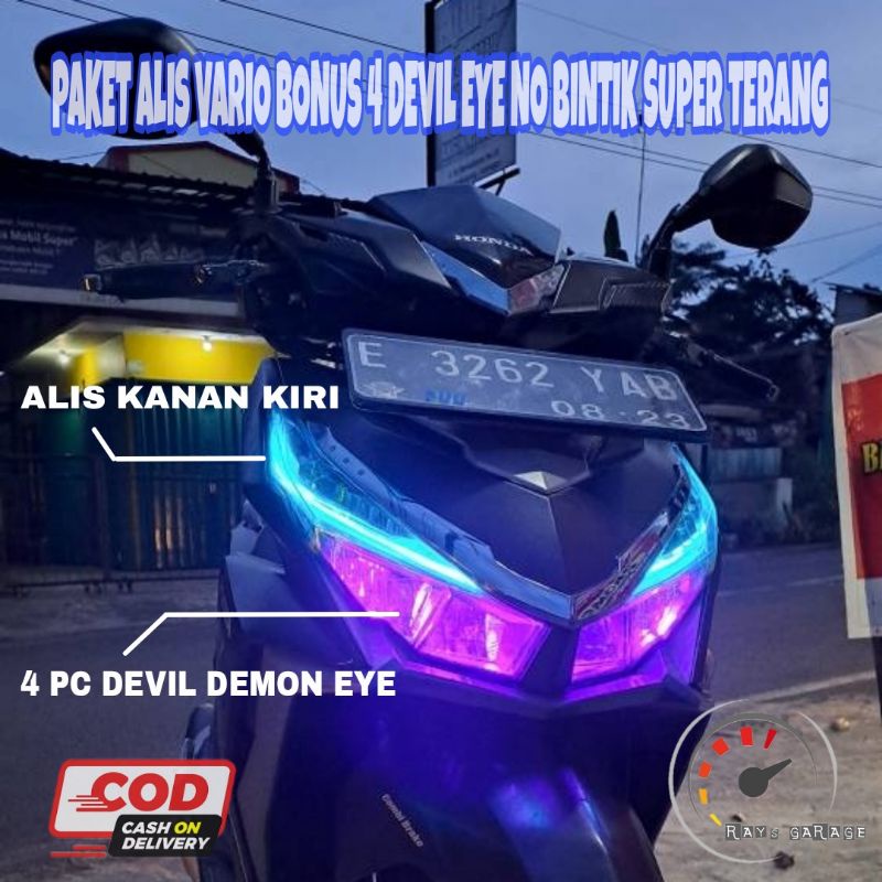 Jual COD SEPAKET LAMPU LED ALIS VARIO 125 150 BONUS 4PC DEVIL DEMON EYE ...