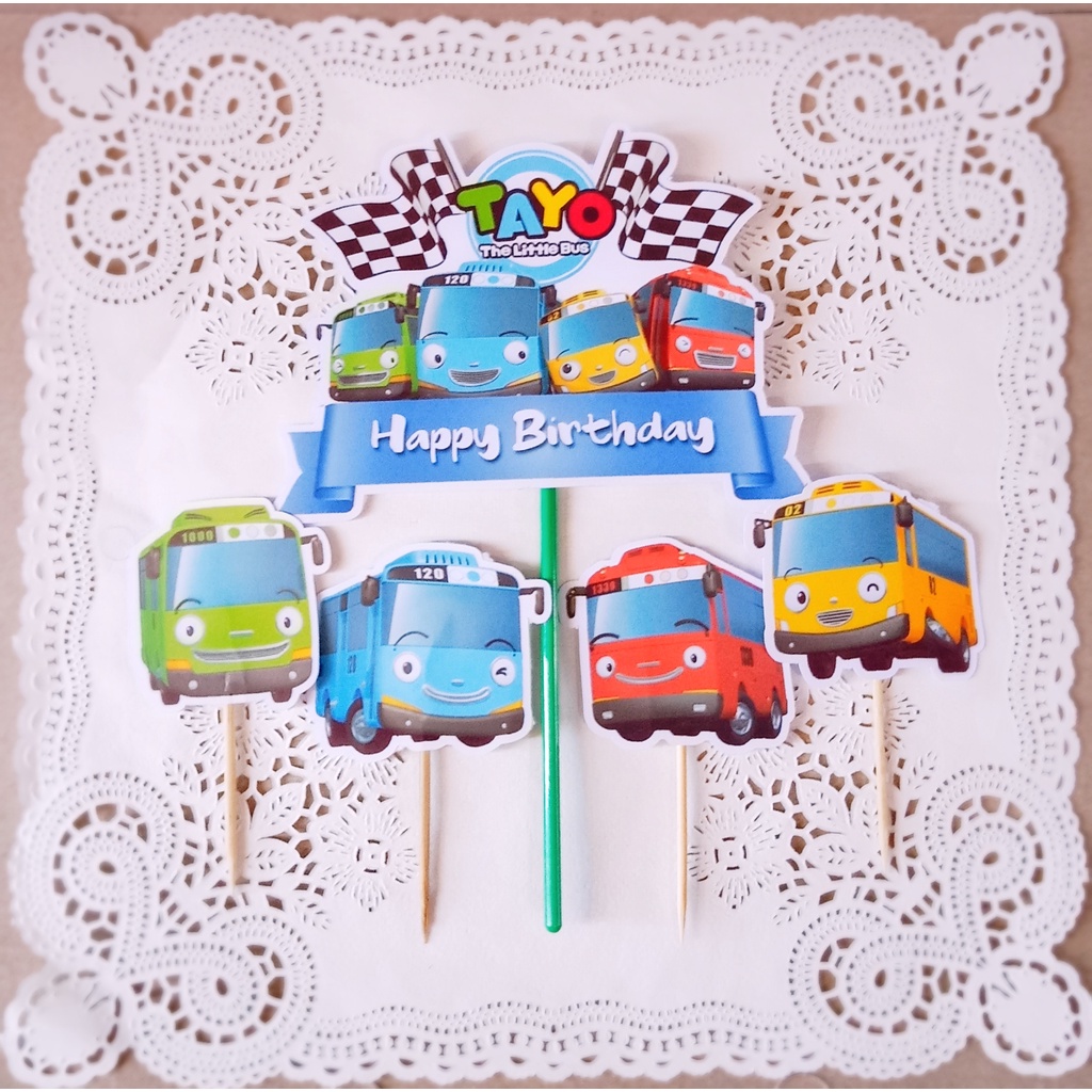 Jual Topper Cake Tayo Custom Foto dan Nama untuk Dekorasi / Hiasan Kue ...