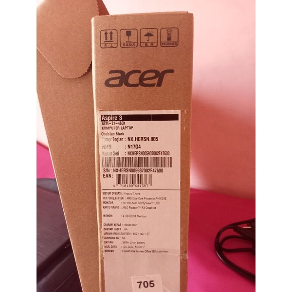 Jual Laptop Acer Aspire 3 a314-21 AMD A4, RAM 4GB, SSD 128GB. (SECOND ...