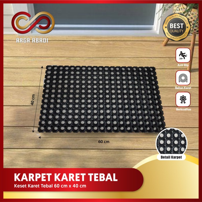 Jual Keset Karpet Karet Anti Slip Kamar Mandi 40 x 60 Kompos Bolong ...
