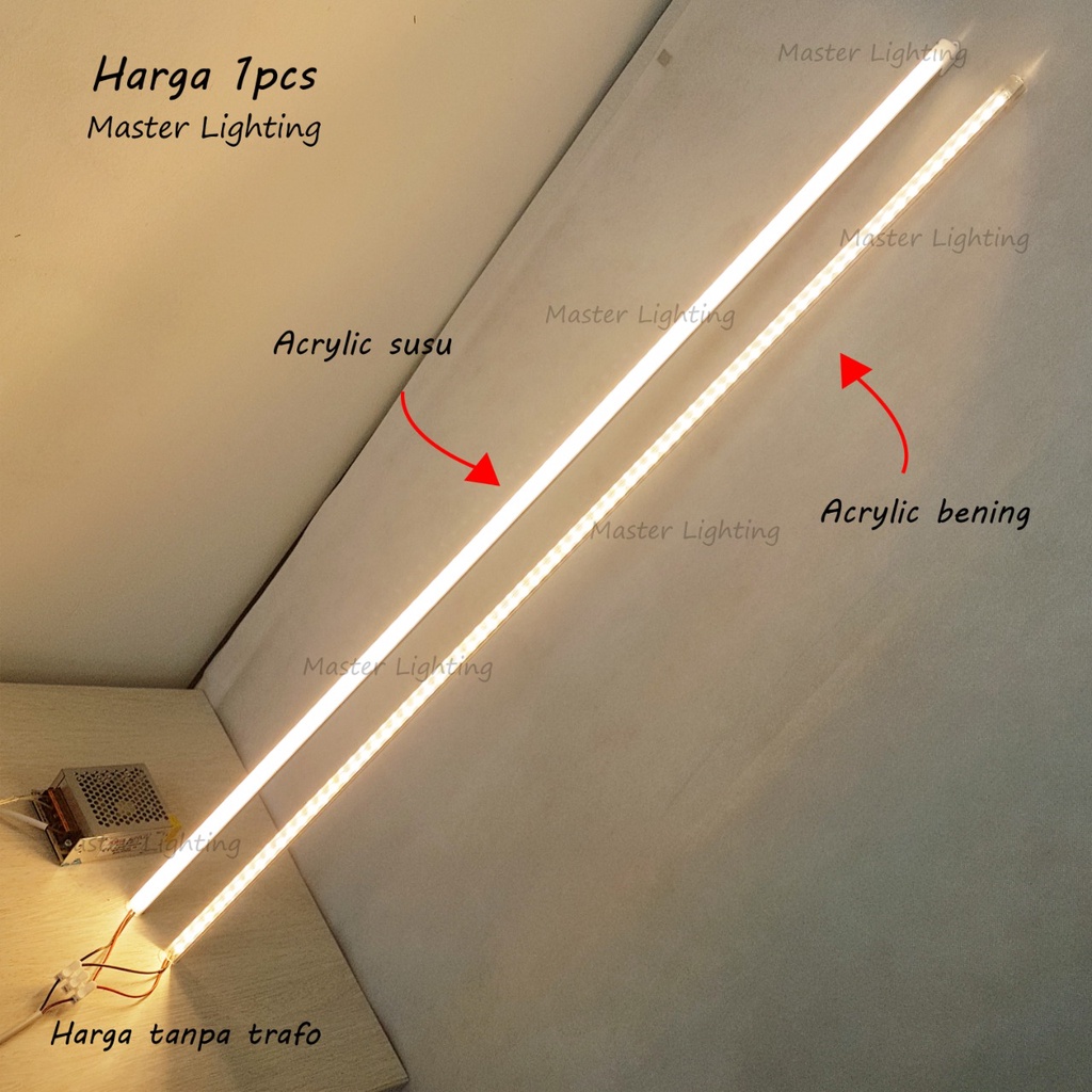 Jual Kap lampu batangan alumunium panjang bentuk oval rumah lampu strip ...