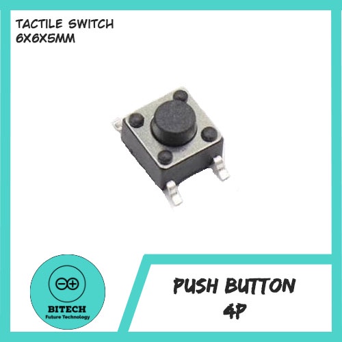 Jual 6x6x5 SMD 4pin Tombol Push Button Tactile Switch Momentary ...