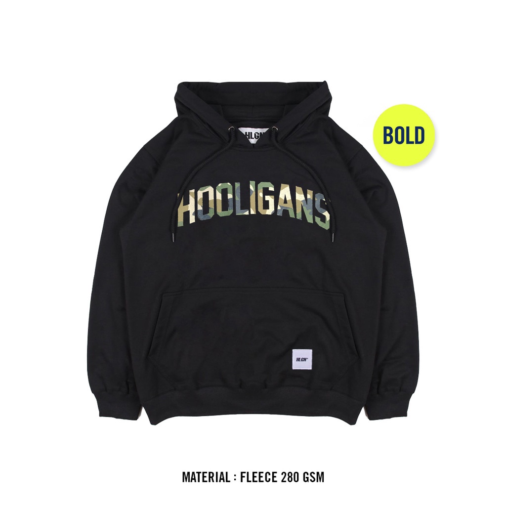 Jual Hoodie HOOLIGANS Bold VAR Camo - Black Terbaik | Shopee Indonesia