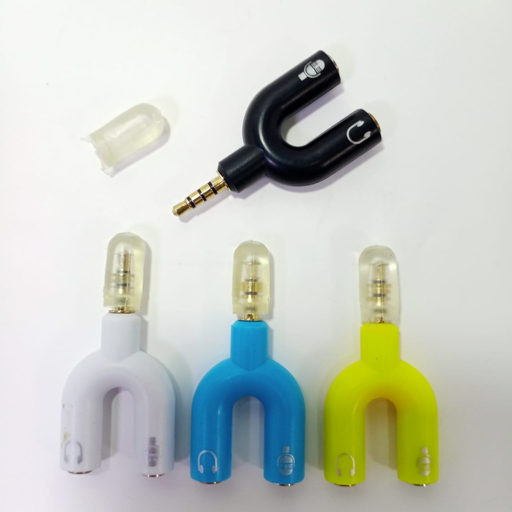 Jual AUDIO SPLITTER U SHAPE 2IN1 JACK 3.5mm to Dual Female Headset ...