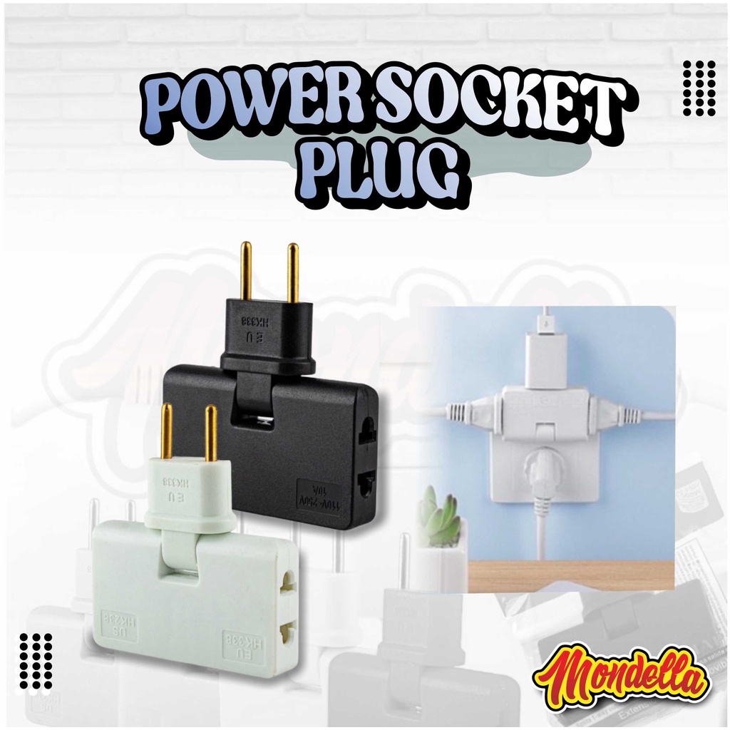 Jual Power Socket Plug in 3 Lubang Colokan Steker Lipat Stop Kontak ...
