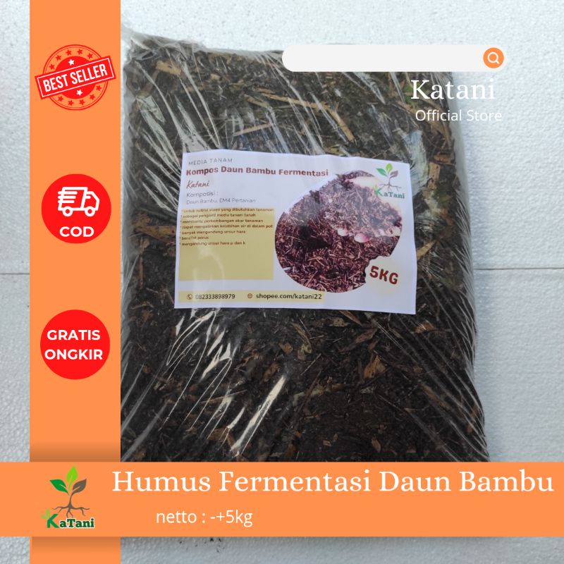 Jual Pupuk Kompos daun bambu kemasan 1kg sebagai penangkal hama dan ...