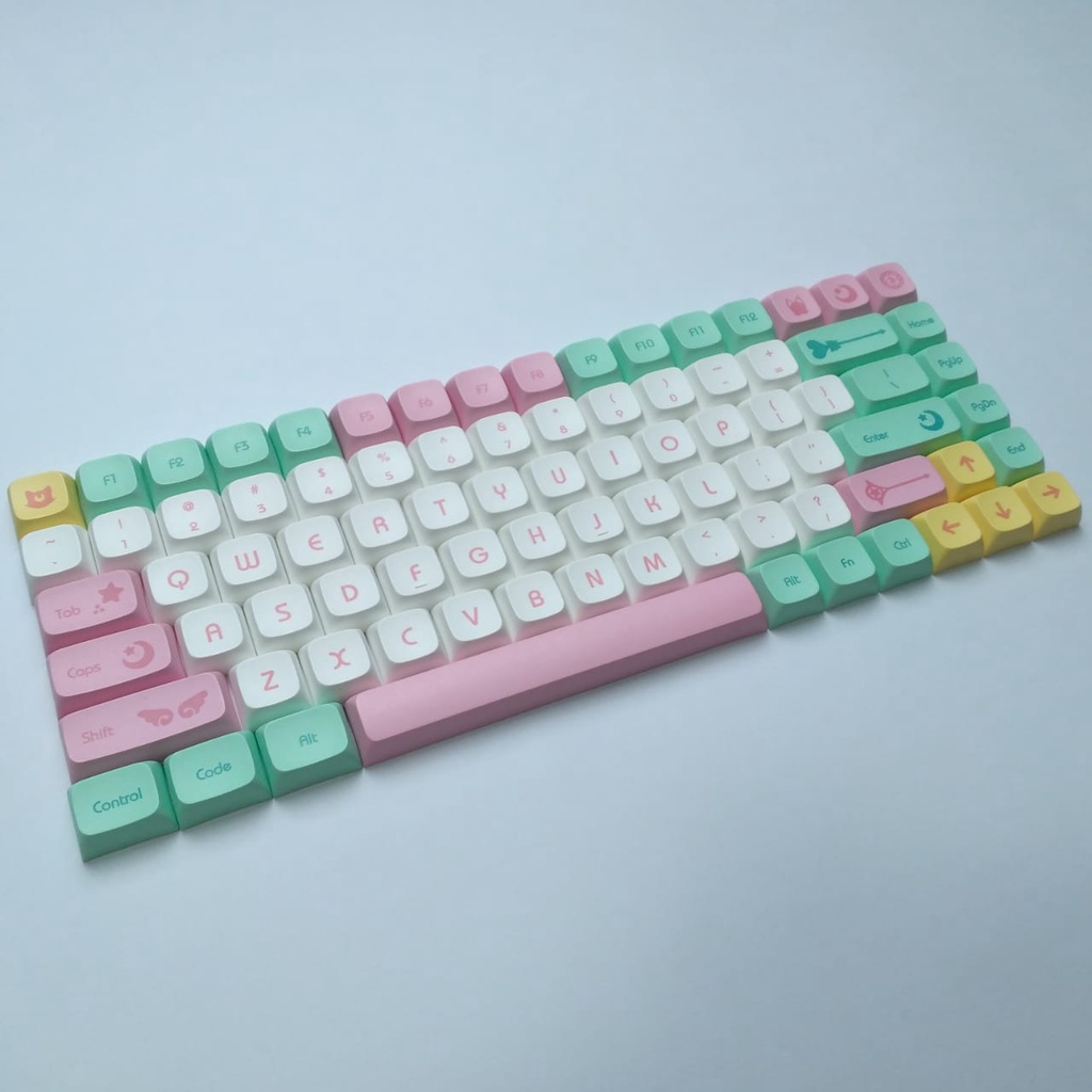Jual Keycaps PBT Dye XDA Profile Bingjie Magic Girl Tosca White ...