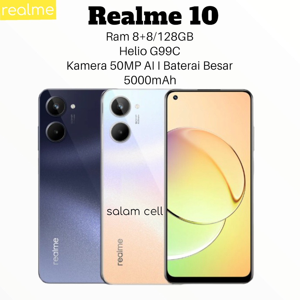 Jual Realme 10 Ram 8+8/128GB Baterai 5.000MaH Garansi Resmi | Shopee Indonesia