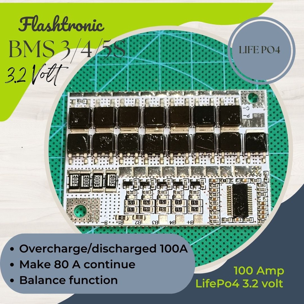 Jual BMS 3S 4S 5S Lifepo4 3.2 Volt 100 Ampere | Shopee Indonesia