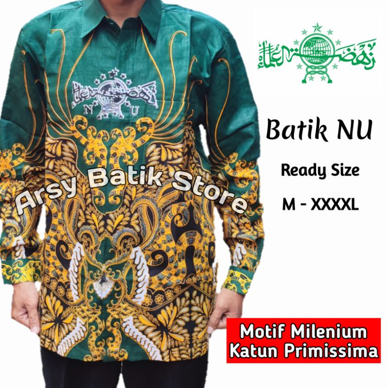 Jual New Arrival Kemeja Batik Nu Baju Batik Nu Motif Milenium Katun ...