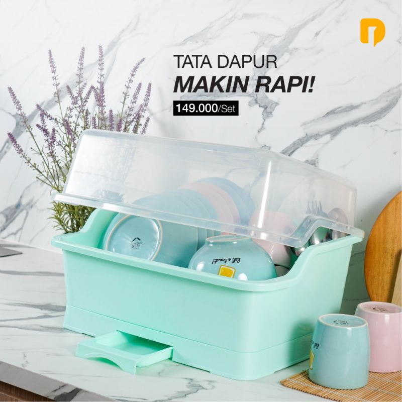 Jual RAK PENIRIS CUCIAN PIRING TECHNOPLAST Dish Rack With Lid | Shopee ...