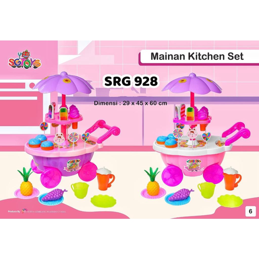 Jual Mainan Anak Lucu Gerobak Jualan Es Krim Ice Cream Pink SRG 928 ...