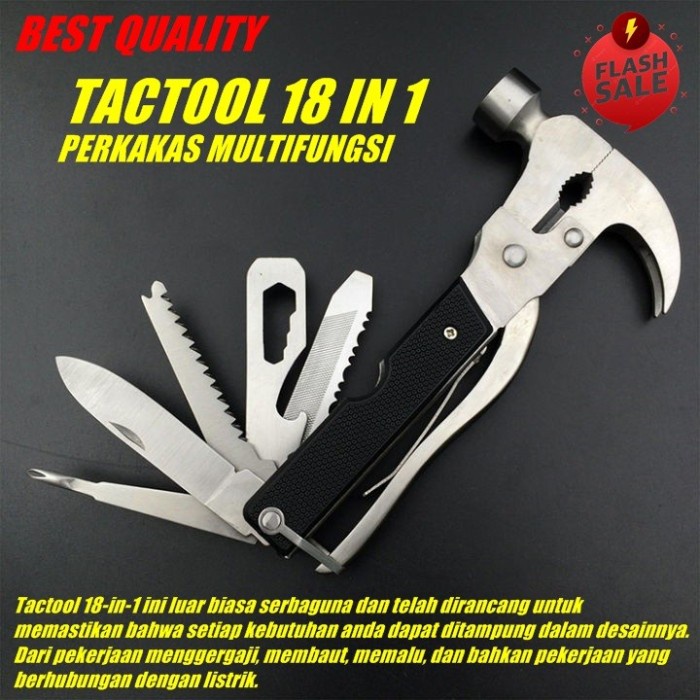 Jual alat perkakas pertukangan tac tool 18 in1 palu obeng tang ...