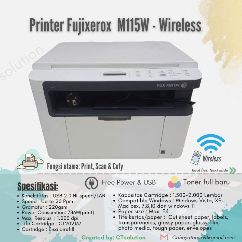 Jual Printer Mini Potocofy Fuji Xerox DocuPrint M115W | Shopee Indonesia