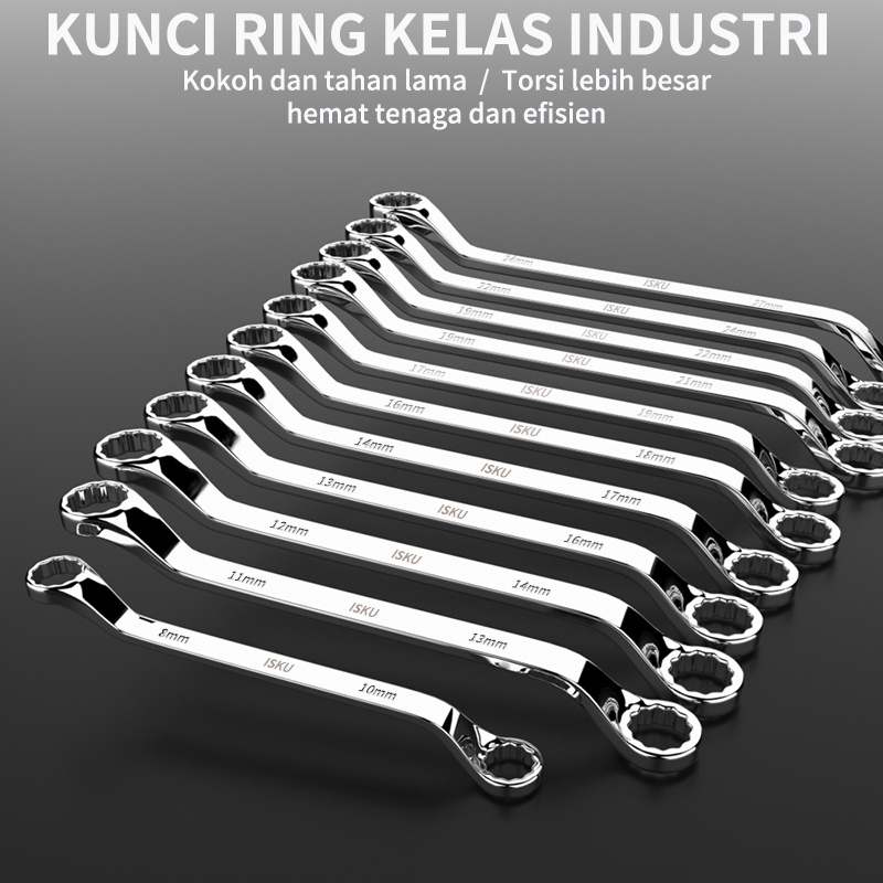 Jual ISKU Set Kunci Ring Pas 8mm-27mm Alat Perkakas Tools Kunci Ring ...