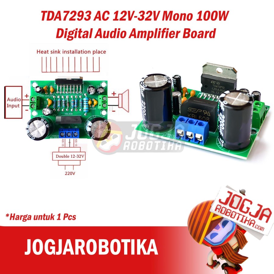 Jual TDA7293 AC 12V-32V Mono 100W Digital Audio Amplifier Board ...