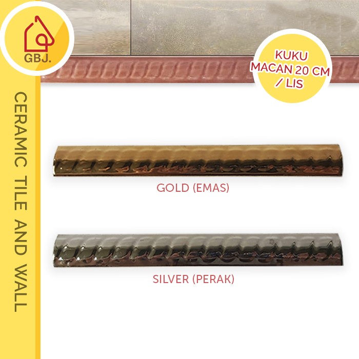 Jual LIST KERAMIK ULIR GOLD DAN SILVER 20 CM / KUKU MACAN KERAMIK / BON ...