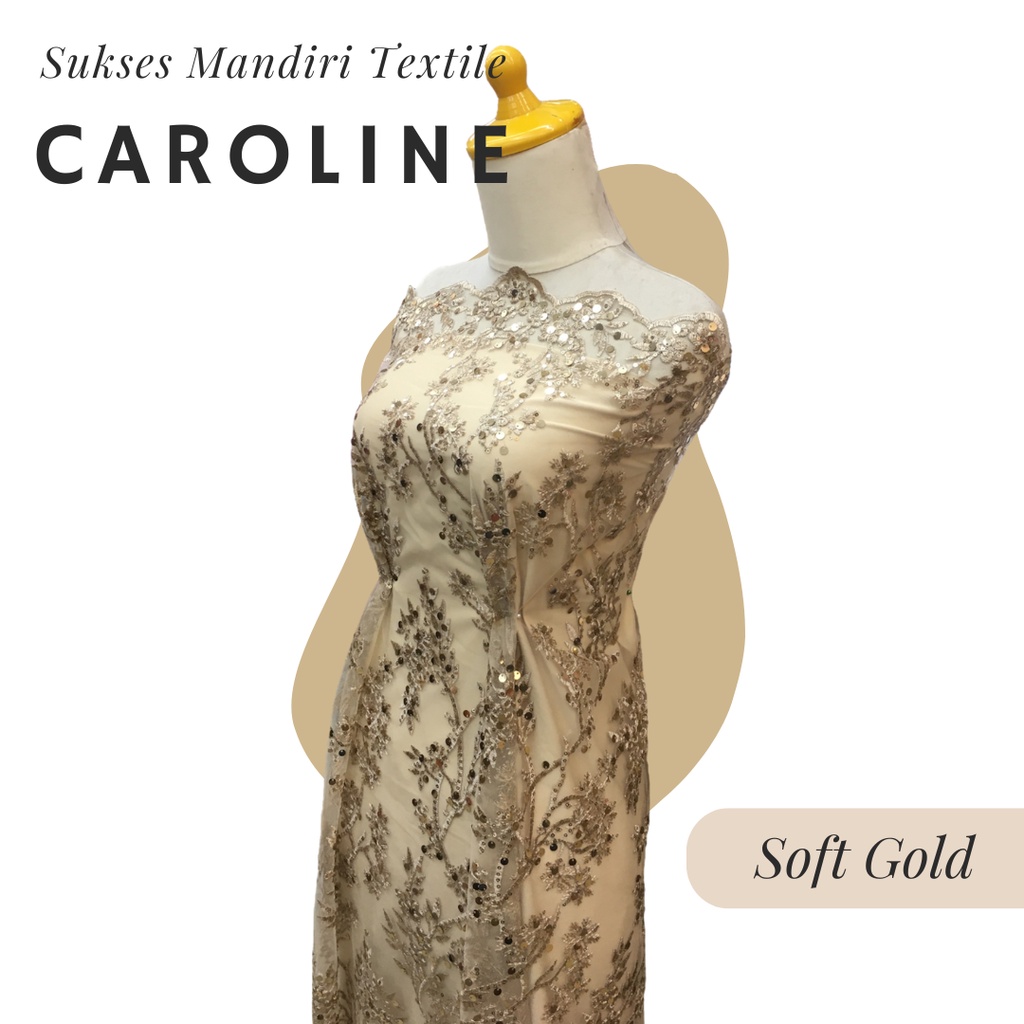 Jual [CAROLINE] Brukat Tile Premium Mewah Tile Payet Sequin Warna Soft ...