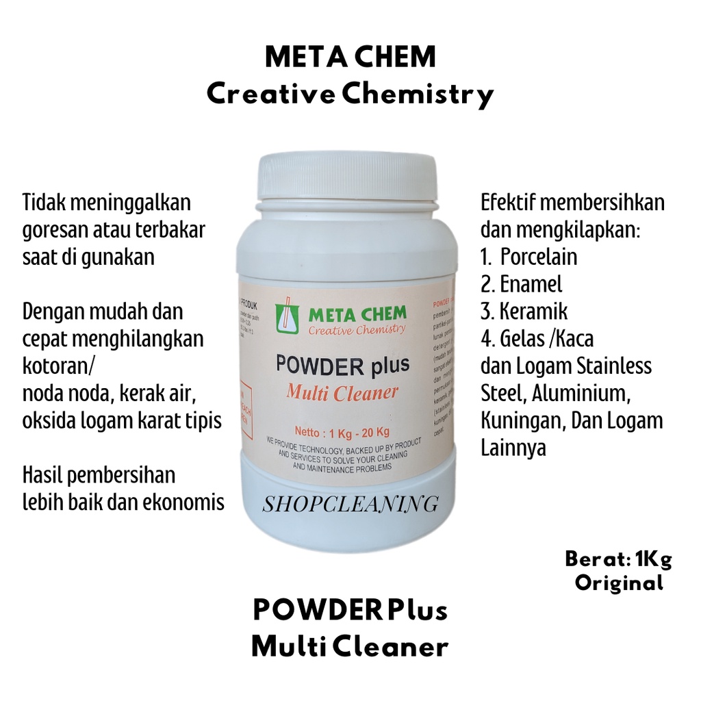 Jual Bubuk Pembersih Serbaguna Meta Chem Powder Plus 1 Kg | Shopee Indonesia