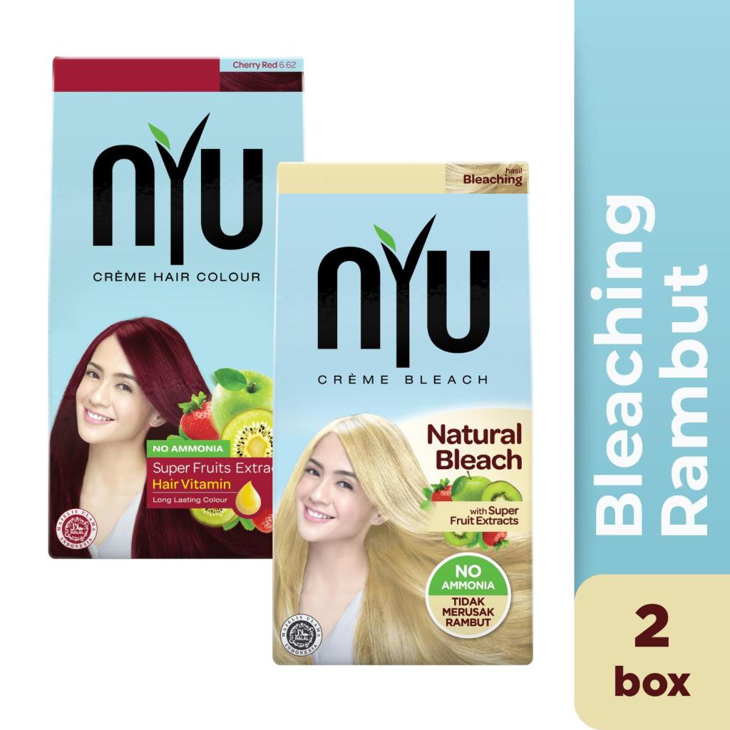 Jual NYU Creme Bleach + Hair Colour Cherry Red - Bleaching dan Pewarna ...