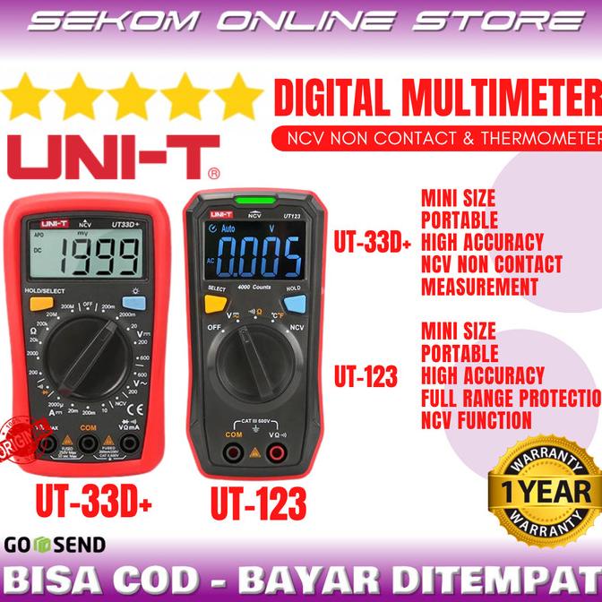 Jual UNI-T Mini Digital Multimeter Multitester Temperature & NCV ...