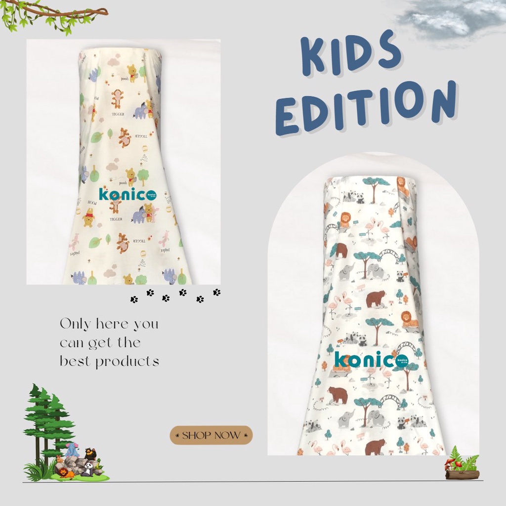 Jual KONICO Bahan Kain Sprei katun Motif tabur Anak ZOO LAND | ELBHE STAR CATRA GROW ( METERAN ...