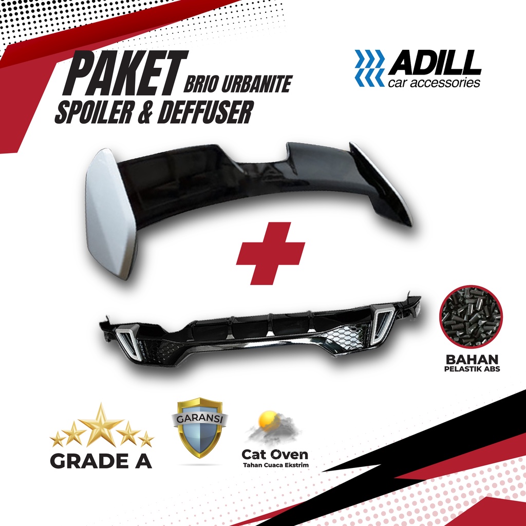 Jual Paket Diffuser dan Spoiler Urbanite all new brio Satya 2018-2023 ...