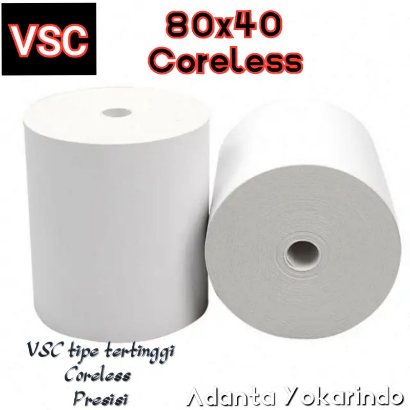 Jual VSC KERTAS THERMAL STRUK 80X40 PAPER ROLL PRINTER 80MM | Shopee ...