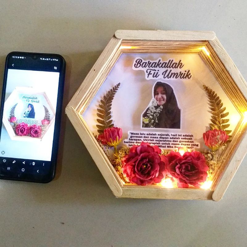 Jual Hexa Frame Hexagon Hexagonal Kado Unik Wisuda Ulang Tahun Custom | Shopee Indonesia