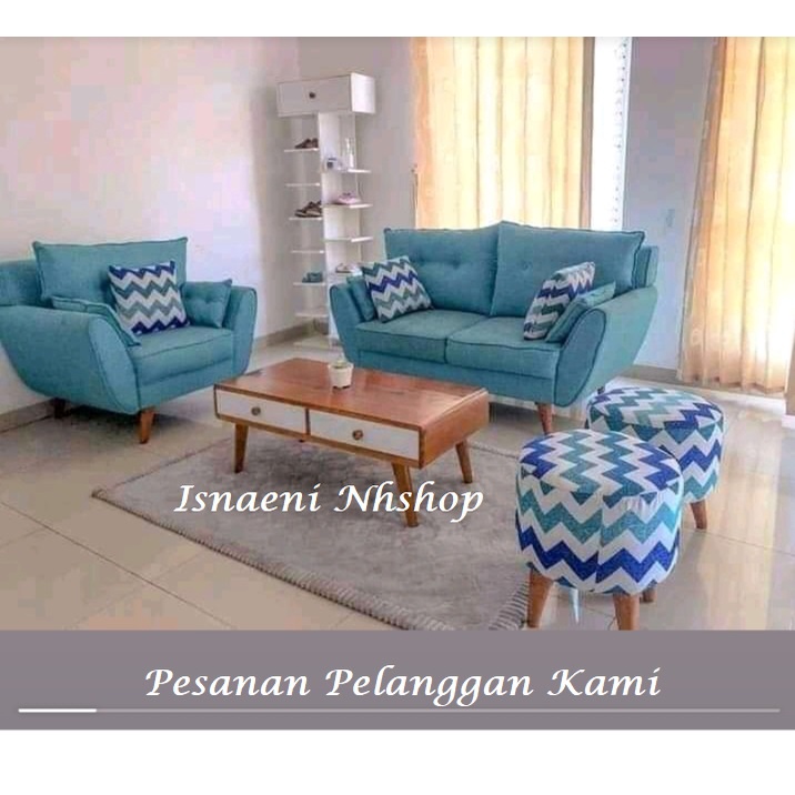 Jual Set Sofa Retro 21 + Meja HPL + 2 Stool Furnitur Ruang Tamu ...