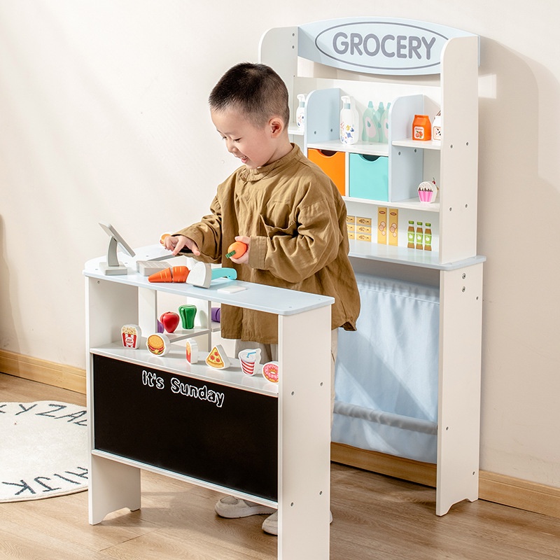Jual GROCERY BOOTH- mainan market booth kios jualan-ada papan tulisnya ...