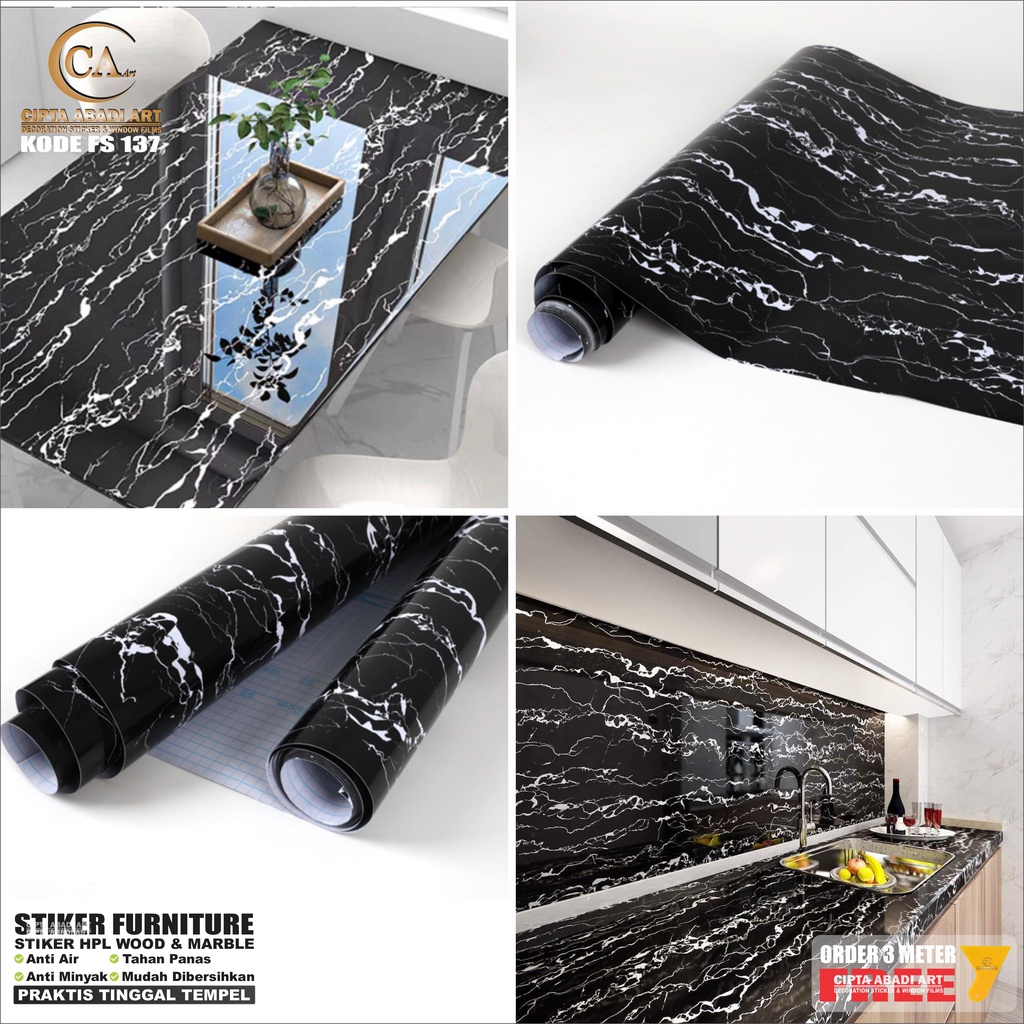 Jual Wallpaper Stiker Lemari Sticker Meja Kayu Kitchen Set Dinding ...