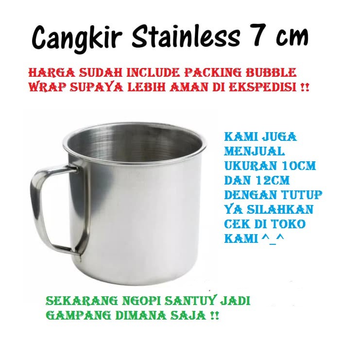 Jual Gelas Mug Stainless 7CM /Gelas Camping/ Gelas Outdoor / Mug Kopi ...