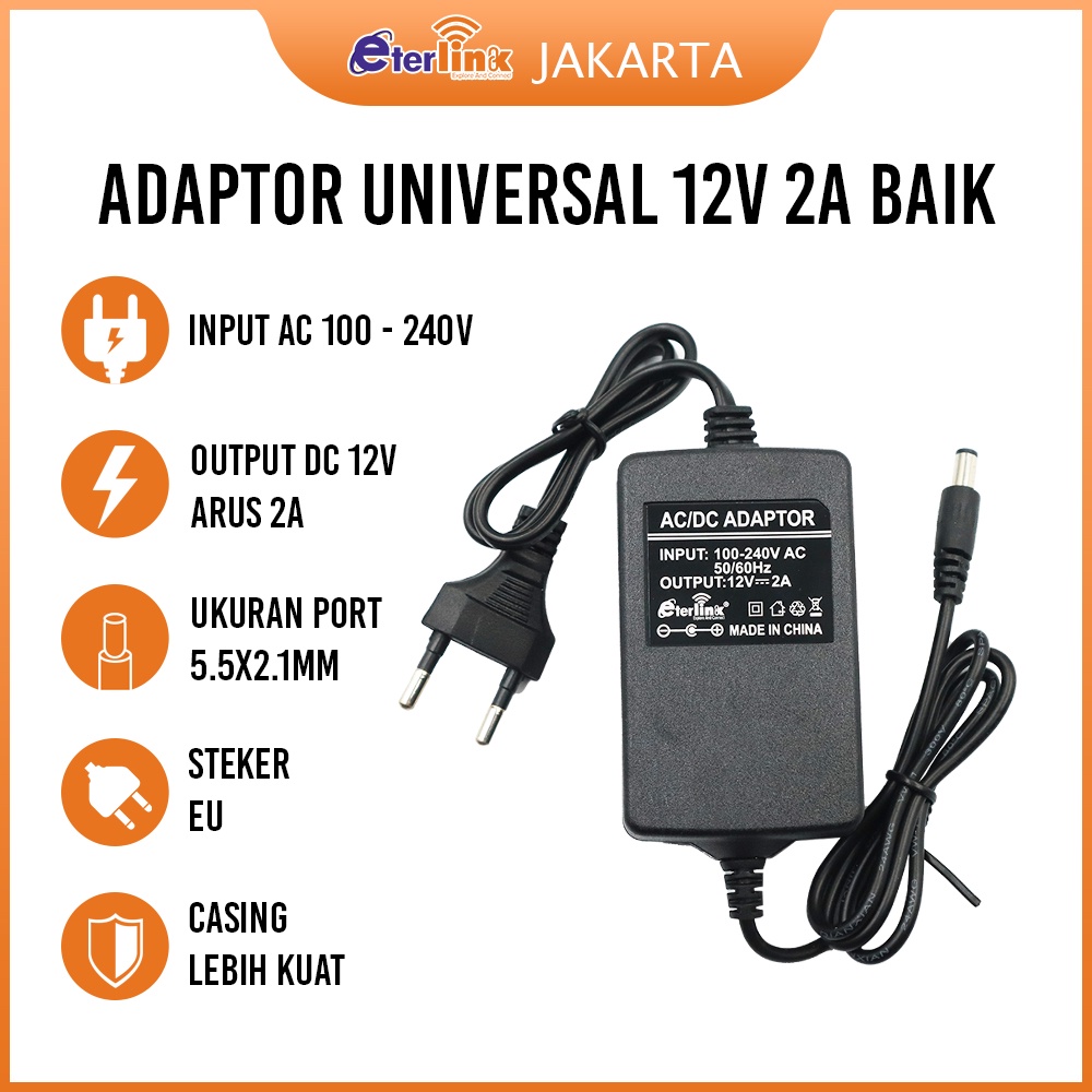 Jual Power Adaptor DC12V2A Murni Trafo Power Supply Untuk LampuAll CCTV ...