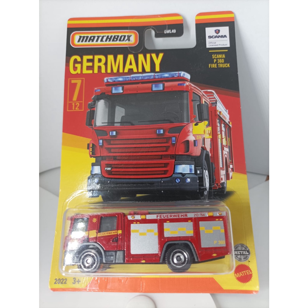 Jual Matchbox - Scania P 360 Fire Truck Red Germany | Shopee Indonesia