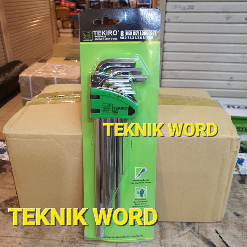 Jual KUNCI L SET PANJANG TEKIRO 8 PCS / HEX KEY LONG SET TEKIRO 8 PCS ...