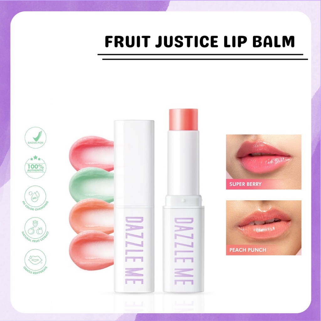 Jual Dazzle Me Fruit Justice Lip Balm | Moisturizing Vitamin E | UV ...